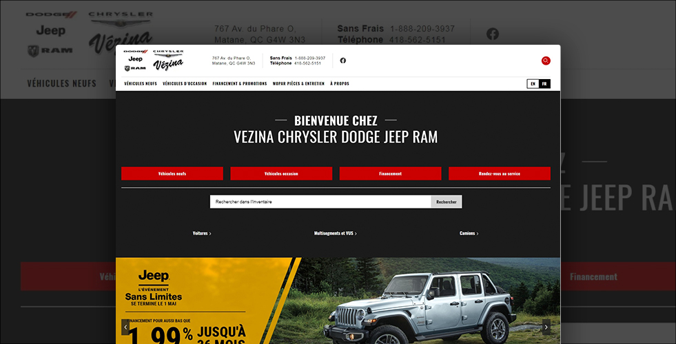 Vezina Chrysler Dodge Jeep Ram : Concessionnaire neufs et d'occasion ...