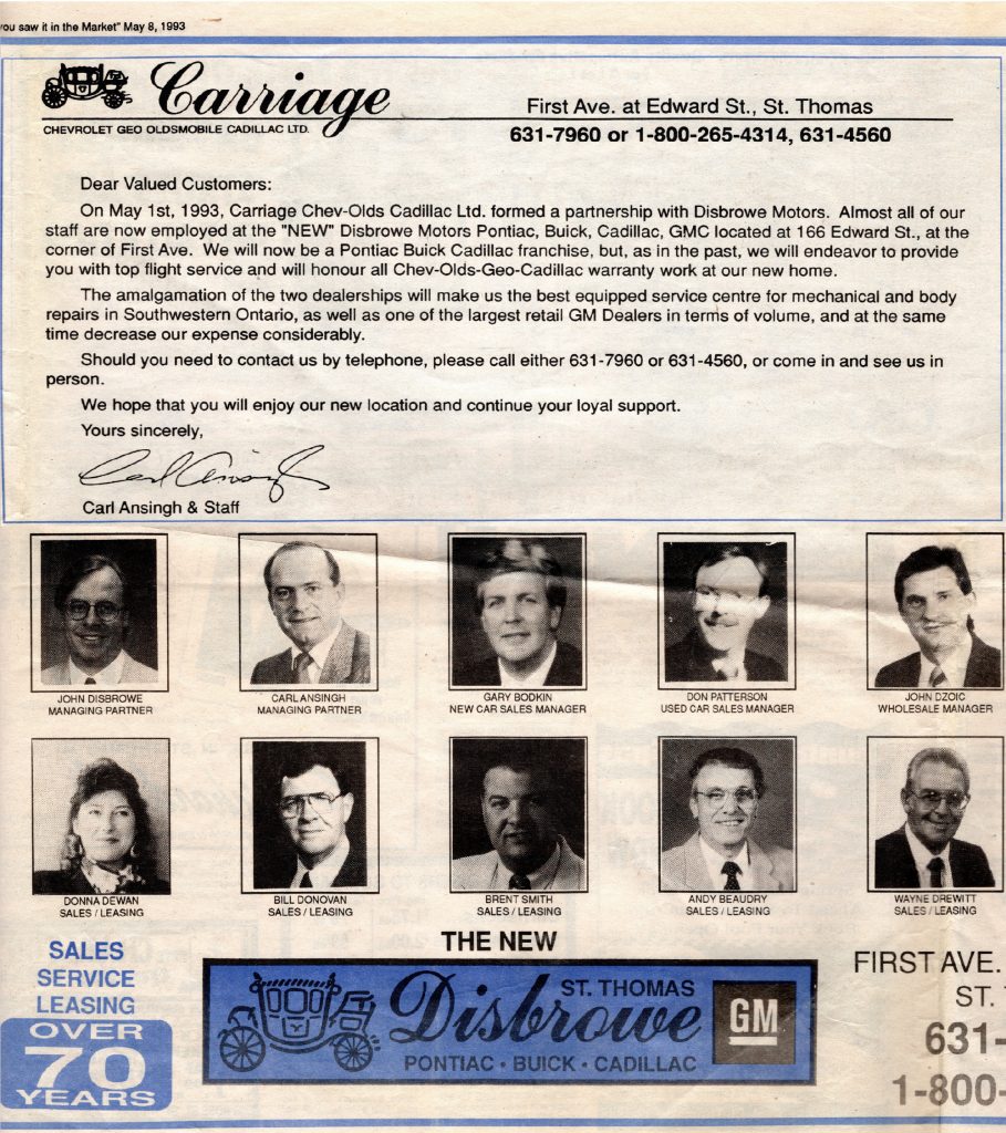 Disbrowe Celebrates 100 Years - #St. Thomas Proud - Disbrowe Chevrolet