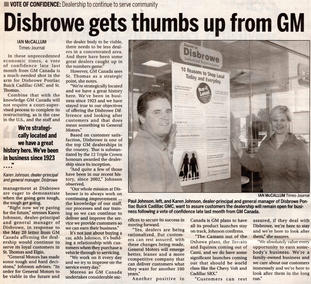 Disbrowe Celebrates 100 Years - #St. Thomas Proud - Disbrowe Chevrolet