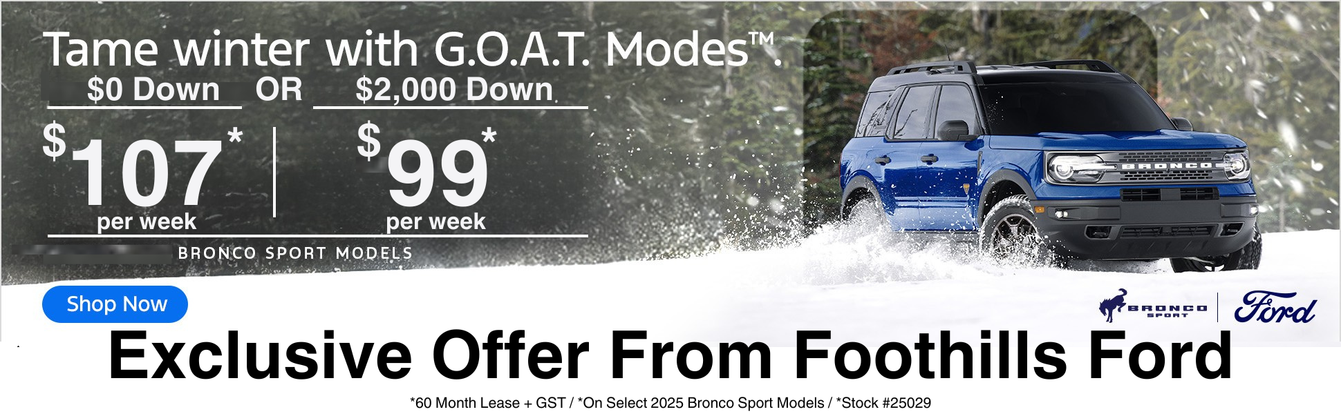 Foothills Ford: Lease a Bronco Sport from $99/week | Claresholm, AB