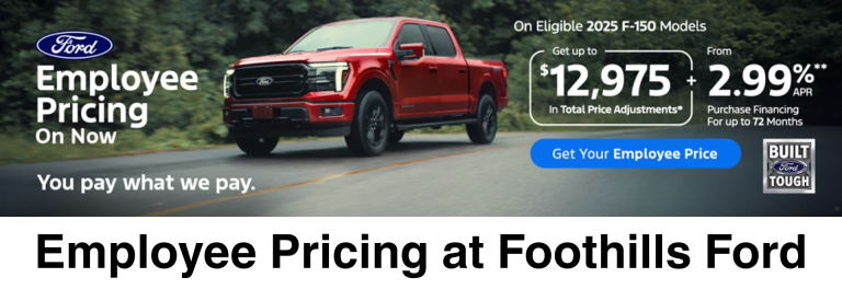 Foothills Ford: Employee Pricing Is Now Available