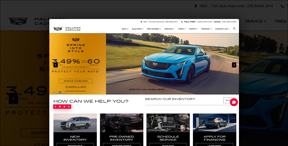 New & Used Vehicles, Service, & More | Hallman Cadillac in Hanover, ON